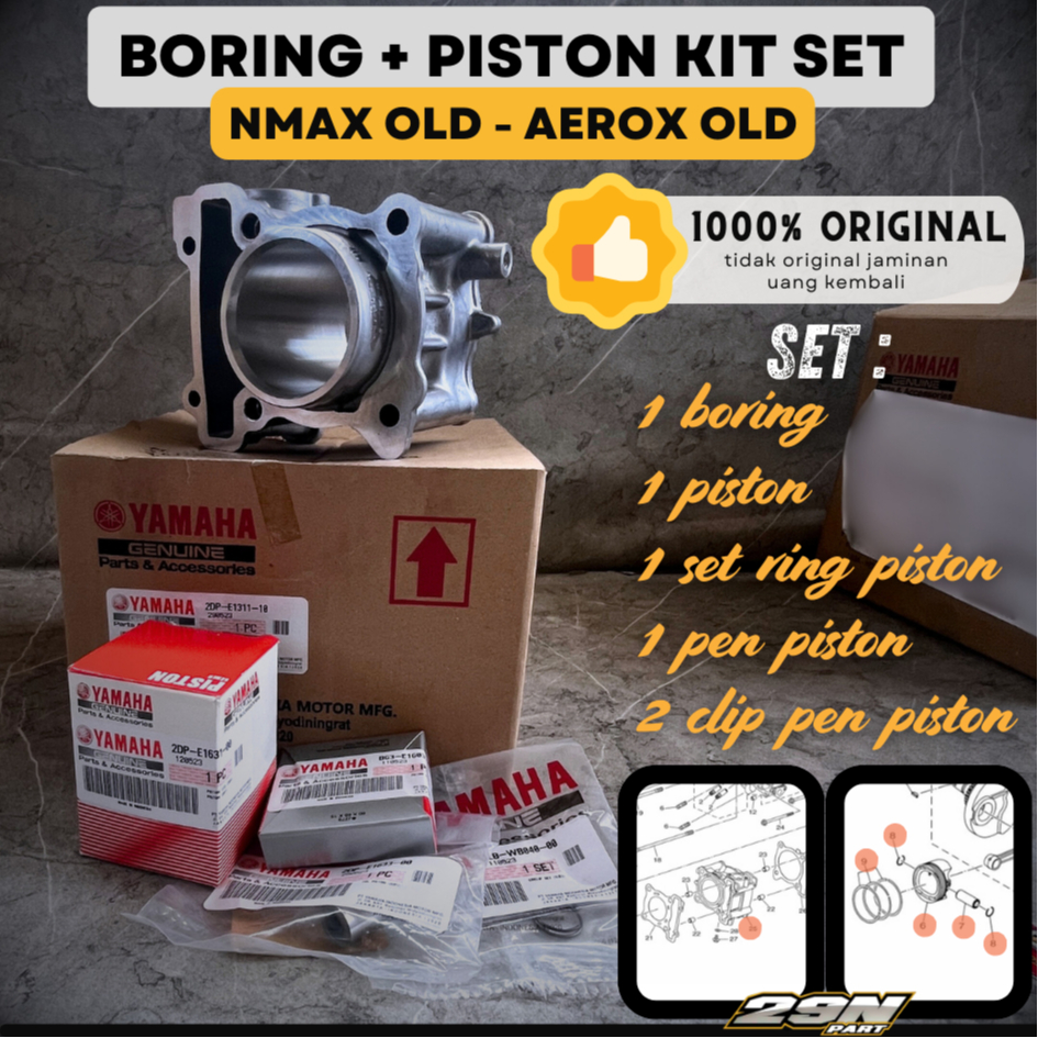 Jual Block Blok Cylinder Boring Seher Assy Nmax Aerox Lexi ORIGINAL ...