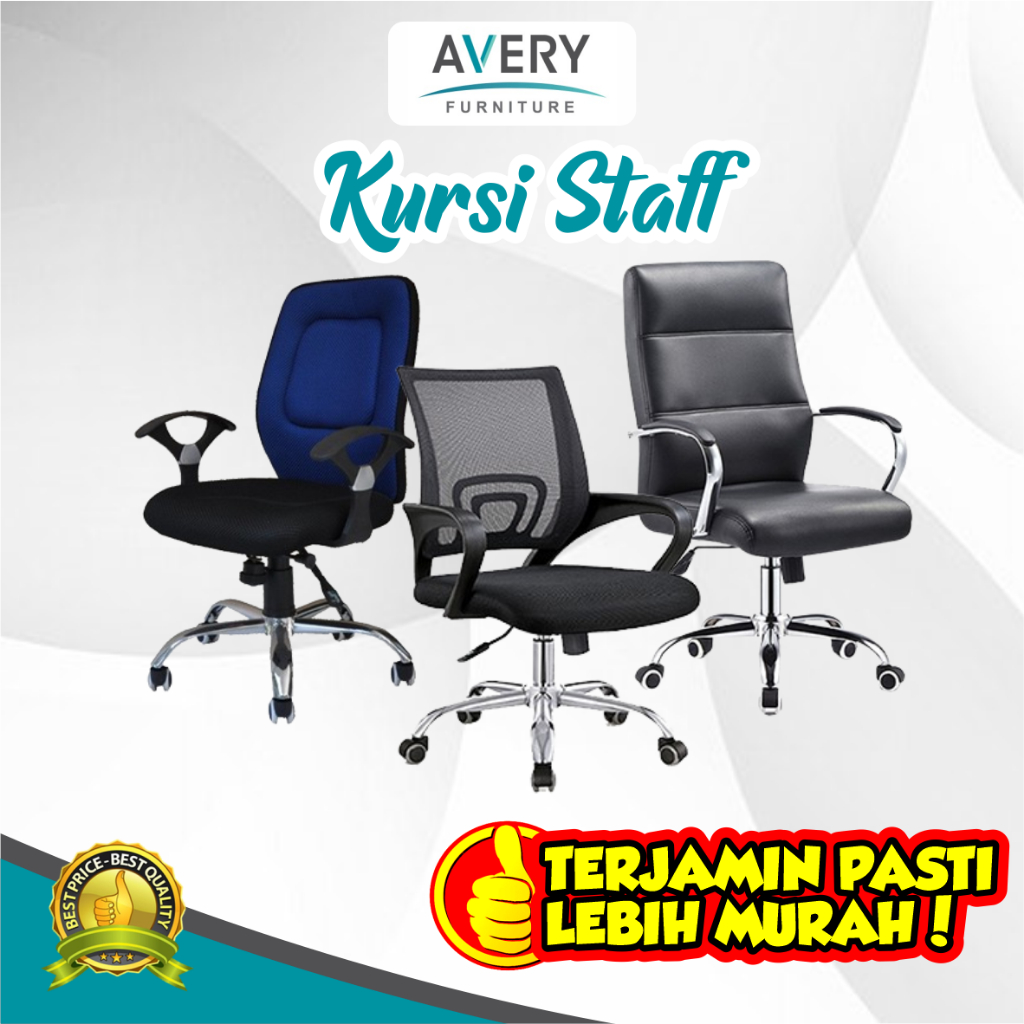 Jual KURSI KANTOR/ KURSI SEKRETARIS/ KURSI STAFF - AVERY | Shopee Indonesia