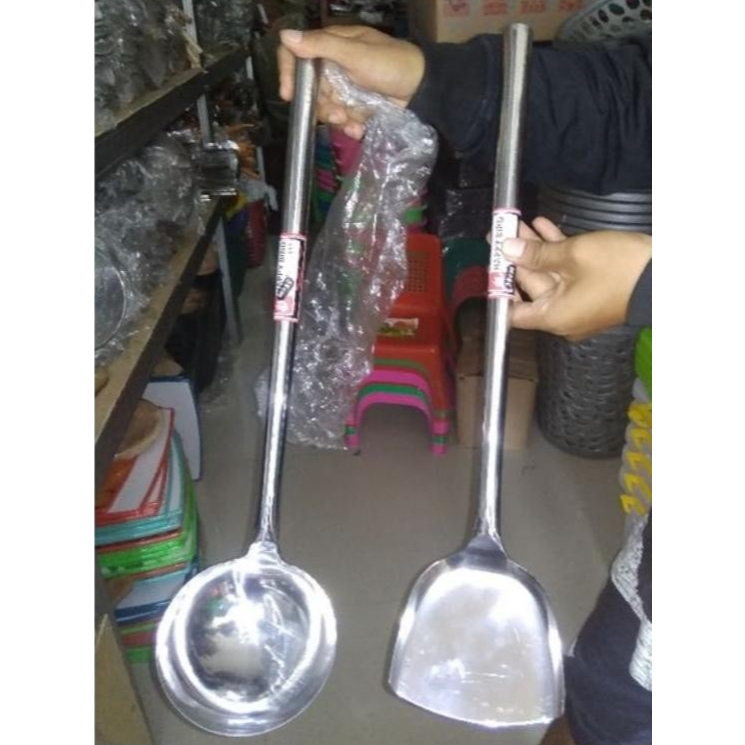 Jual Spatula Jumbo/ Sutil Stainless Besar/ Kodek Besi Tebal - IRUS NO ...