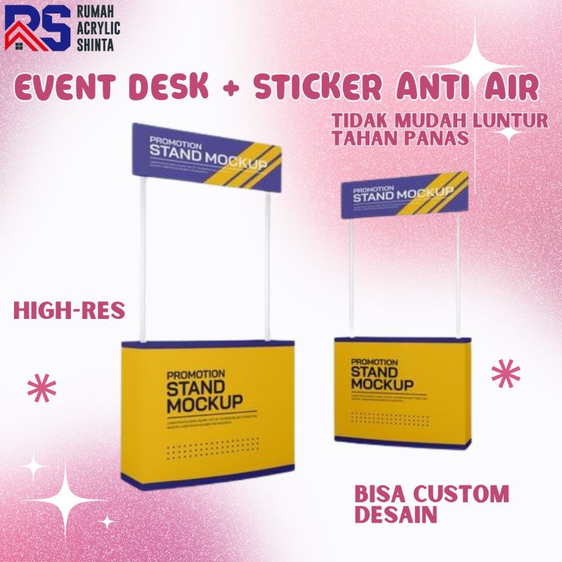 Jual Event desk Custom Bahan stiker ritrama vinyl+Laminasi | Shopee ...