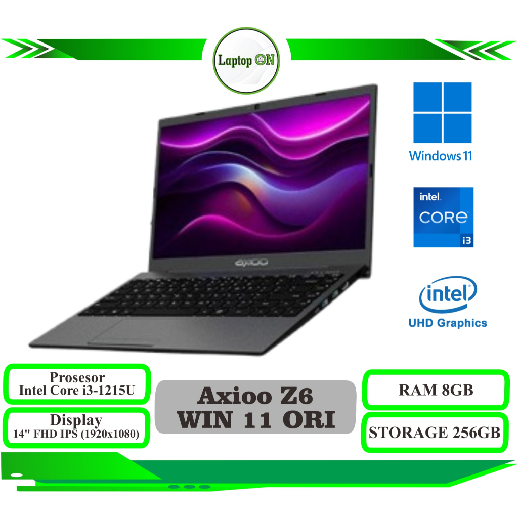 Jual AXIOO Mybook Z6 Intel Core i3 1215U RAM 8GB SSD 256GB W11 Home ORI Black | Shopee Indonesia