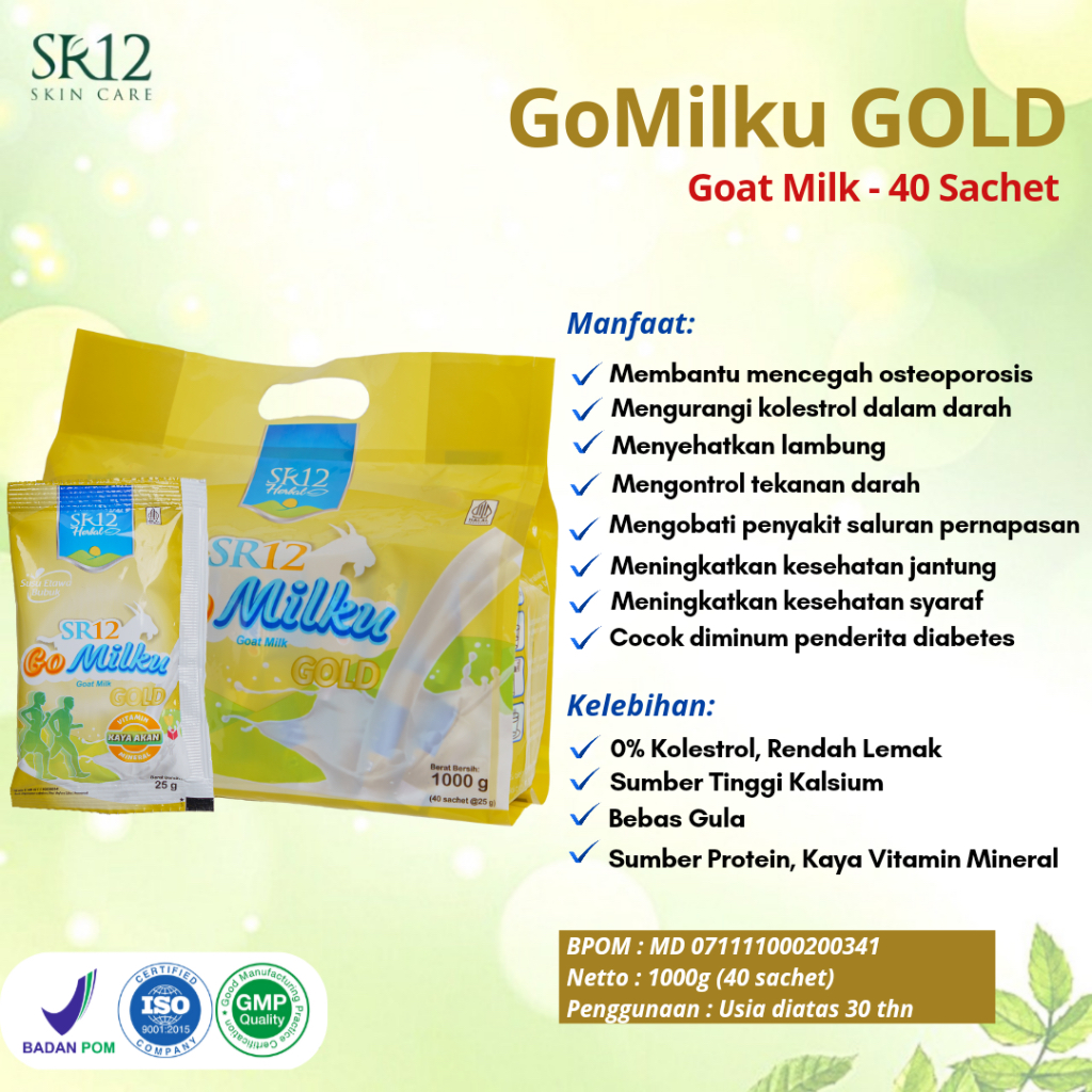 Jual Gomilku Gold SR12 Kemasan 1Kg 40 Sachet Susu Kambing Etawa Susu Lansia Menjaga Kesehatan ...