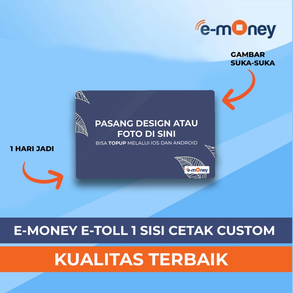 Jual Kartu Emoney E-toll E-Money Etoll Custom Cetak 1 Sisi Saldo Nol ...