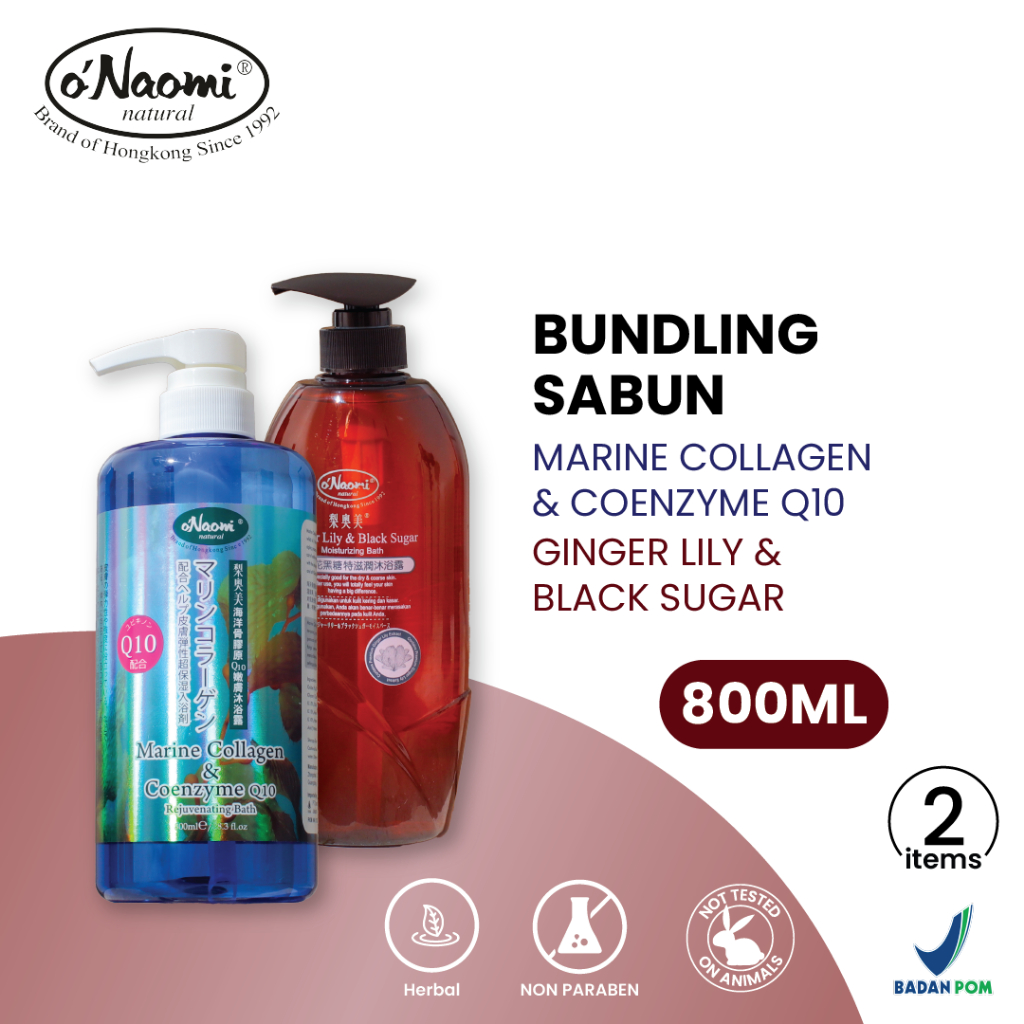 Jual BUNDLING o'Naomi 2pcs Body Wash Marine Collagen & Coenzyme Q10 dan Ginger Lily & Black ...