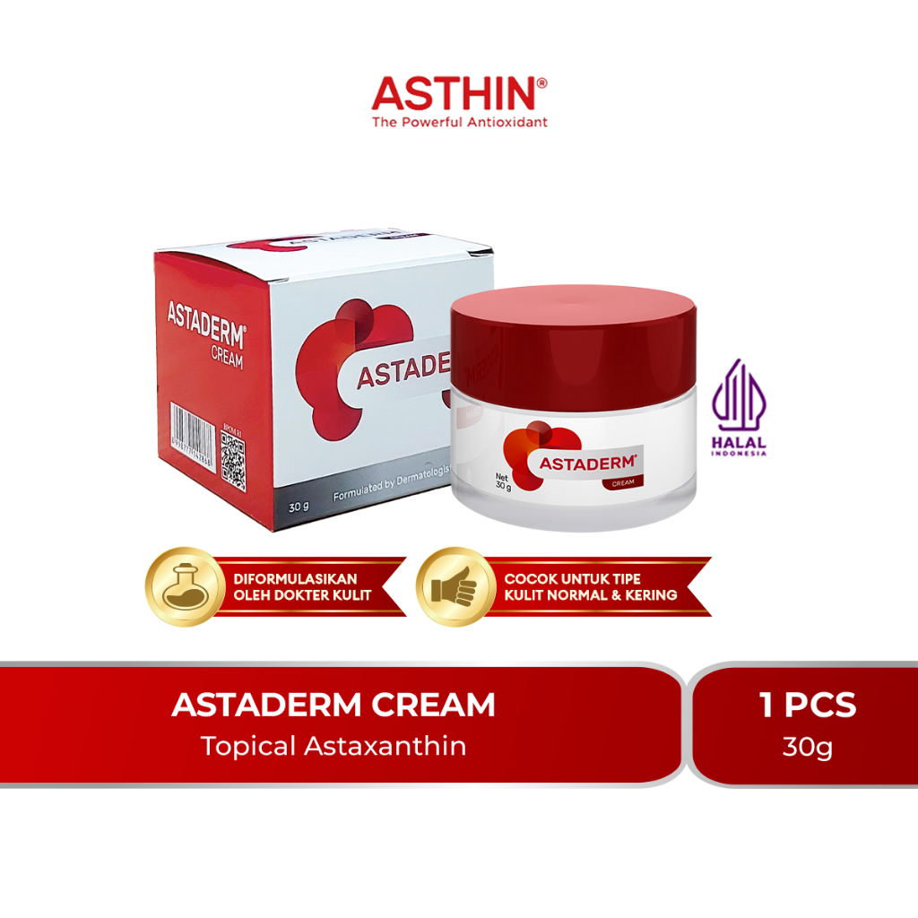 Jual Astaderm Cream 30gr Pelembab Kulit dengan Antioksidan & Betaglucan ...