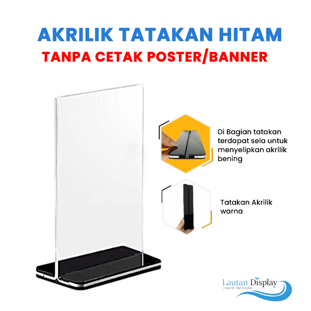 Jual Standing Akrilik Tent Card Acrylic Bening Stand Meja Kasir ...