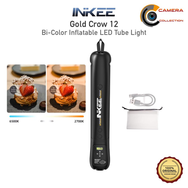 Jual INKEE Gold Crow 12 Bi-Color Inflatable Tube Light Waterproof Handheld 2700K-6500K LED ...