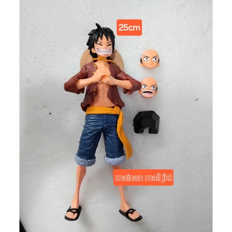 Jual Action Figure luffi one piece bisa ganti muka - figure one piece ...