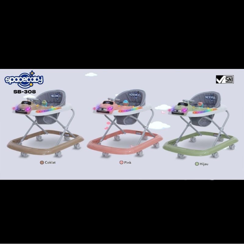 Jual Baby Walker Spacebaby SB-308 CAR Apolo Bayi Activity Walker Push ...
