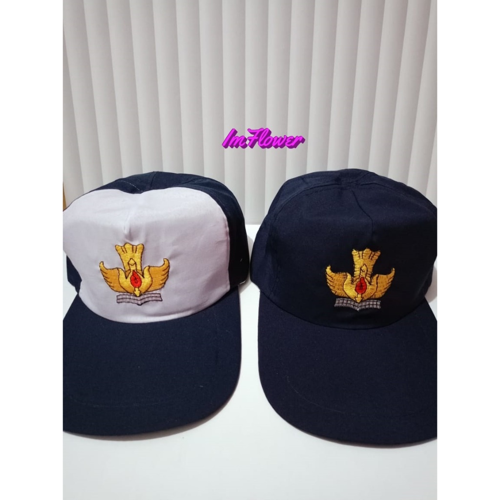 Jual Topi Seragam Sekolah SMP|Biru Putih| Berkualitas dan Nyaman ...