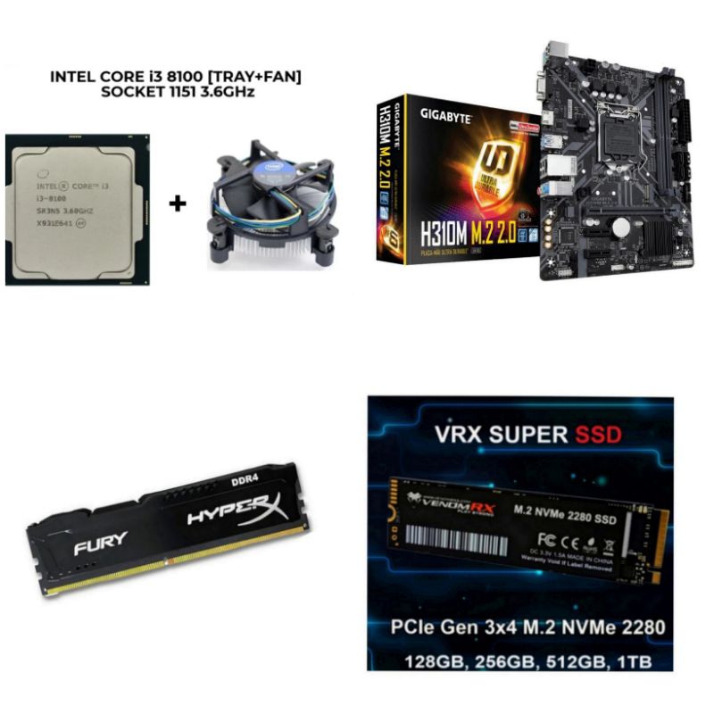 Jual Paket Processor Intel Core i3 8100 Gen 8 Socket LGA 1151 DDR4 NVME | Shopee Indonesia
