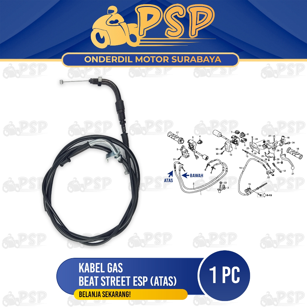 Jual Kabel Gas Beat Street ESP Atas - Cabel Cable Seling Tali Kawat ...