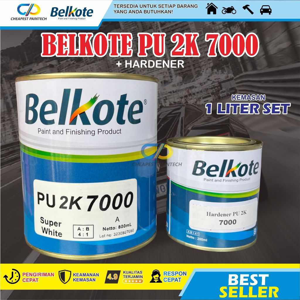 Jual Cat PU 2 komponen Belkote PU2K 7000 plus hardener 1liter/set WARNA ...