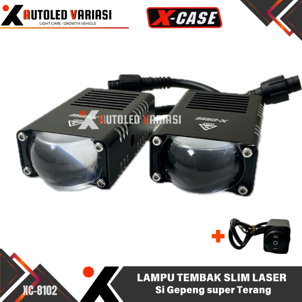 Jual Lampu Tembak D2 Slim Gepeng Super Terang Plus Pree Saklar On Off ...