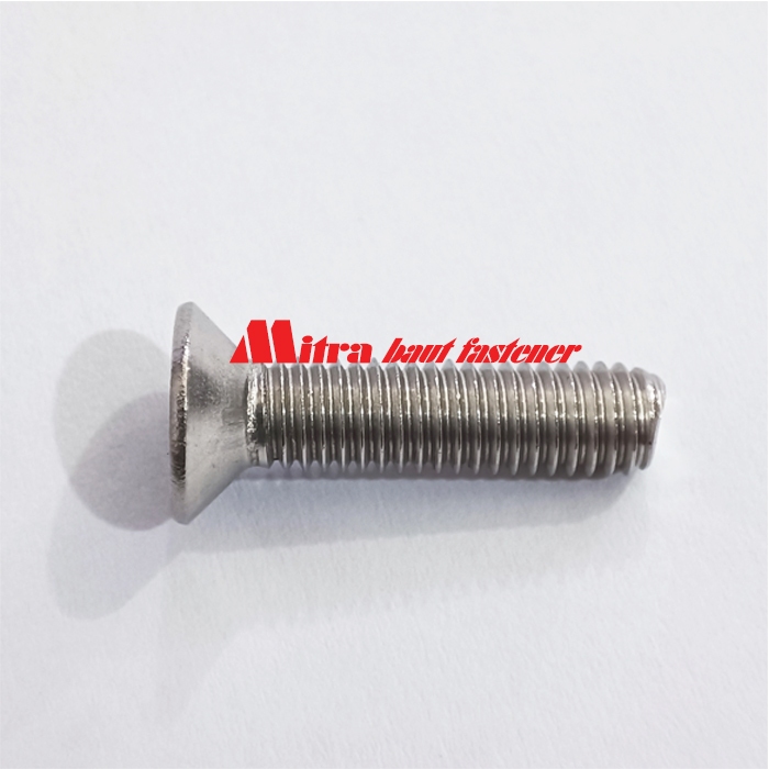 Jual M3 x 40 Baut JF Kepala Obeng + Rata Flat Head Stainless 304 M3x40 ...
