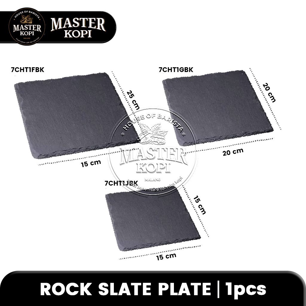 Jual Piring Batu Alami Natural Black Rock Slate Plate Sushi Steak All ...