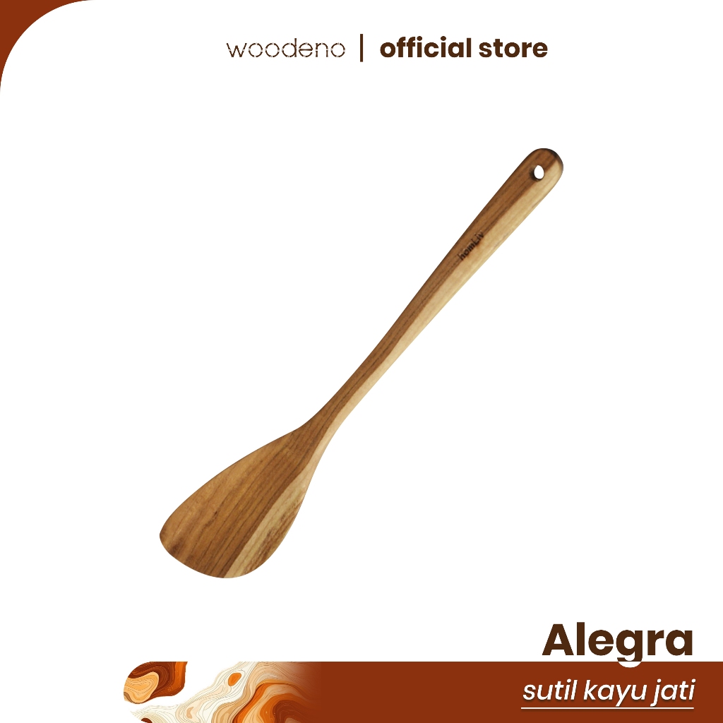 Jual homLiv Sutil Kayu Jati Premium 35 Cm Alegra Teak Wood Alat Masak ...