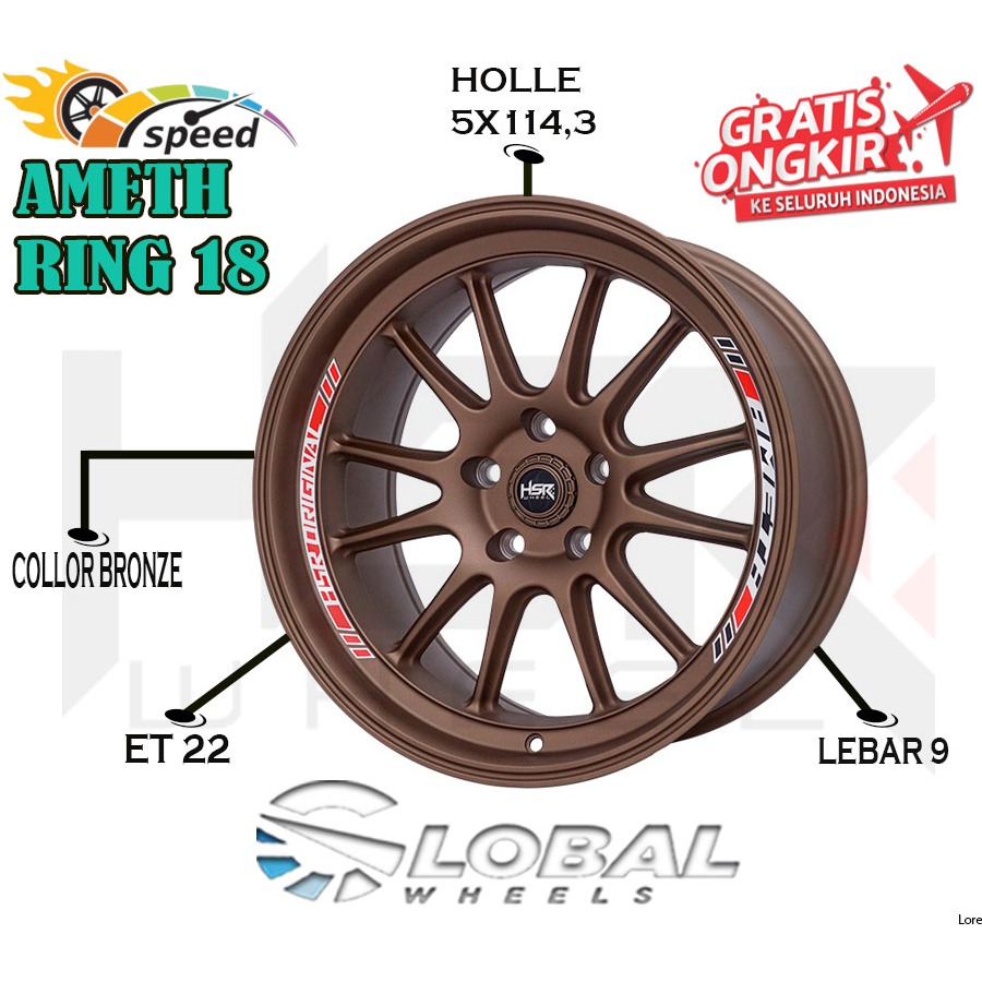 Jual Velg Mobil Racing Ring 18 Lebar 9 HSR Ameth Buat Innova Reborn ...