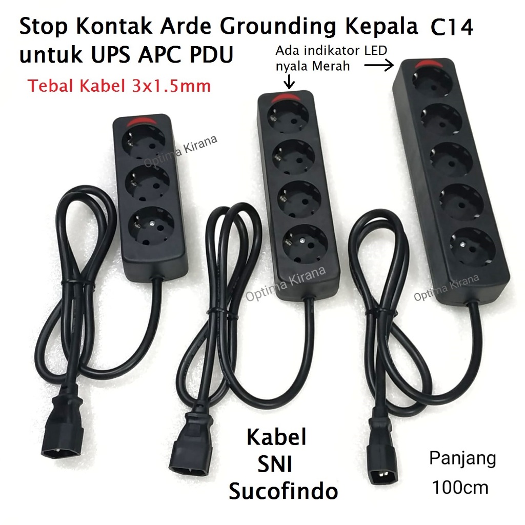 Jual Stop Kontak UPS PDU APC C-14 Hitam Kabel SNI Tebal 3x1.5mm Tempat ...