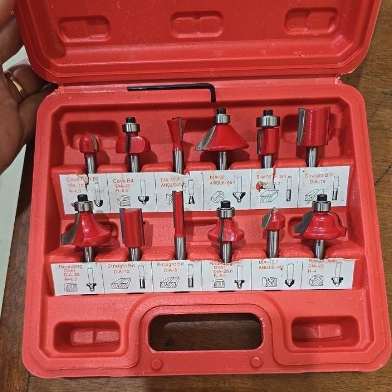 Jual Mata Router Profil Trimmer Bit set 12 pcs/ mata profil set ...