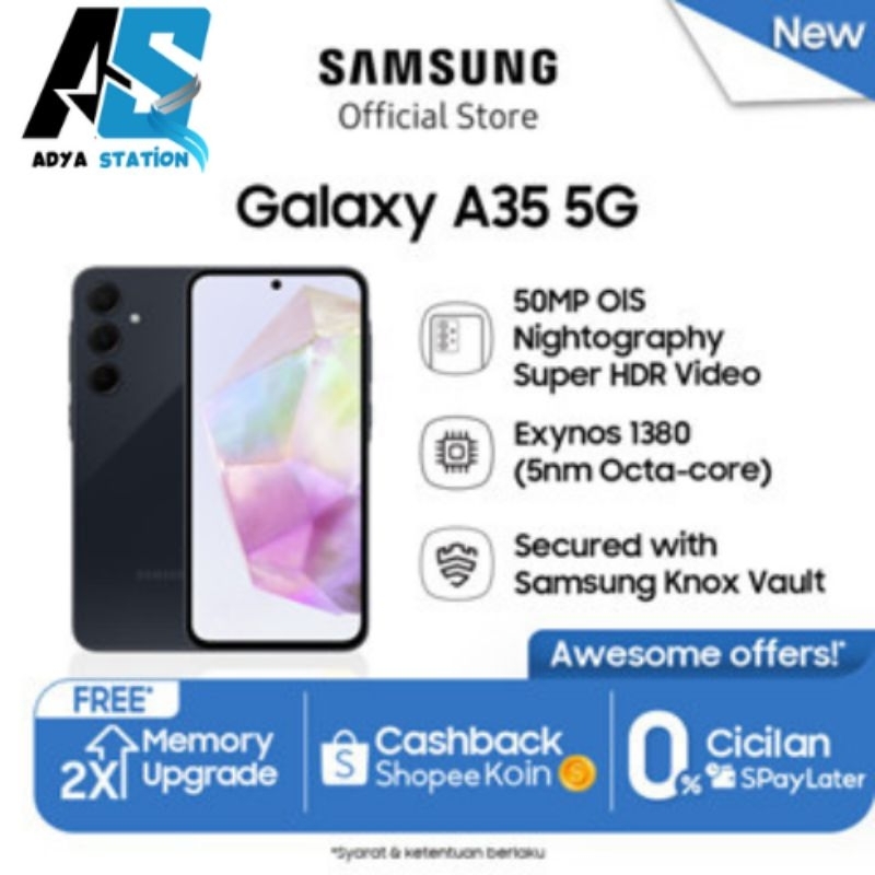 Jual Samsung Galaxy A35 5G 8/256GB garansi resmi sein samsung Indonesia | Shopee Indonesia