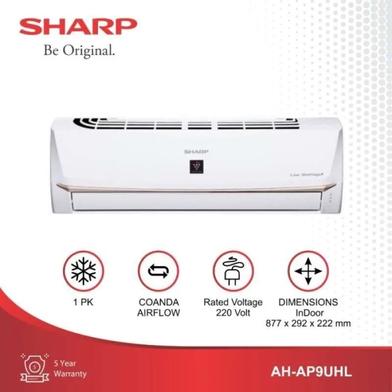 Jual SHARP AC Low Wattage with Plasmacluster Series 1 PK AH-AP9UHL UNIT ...
