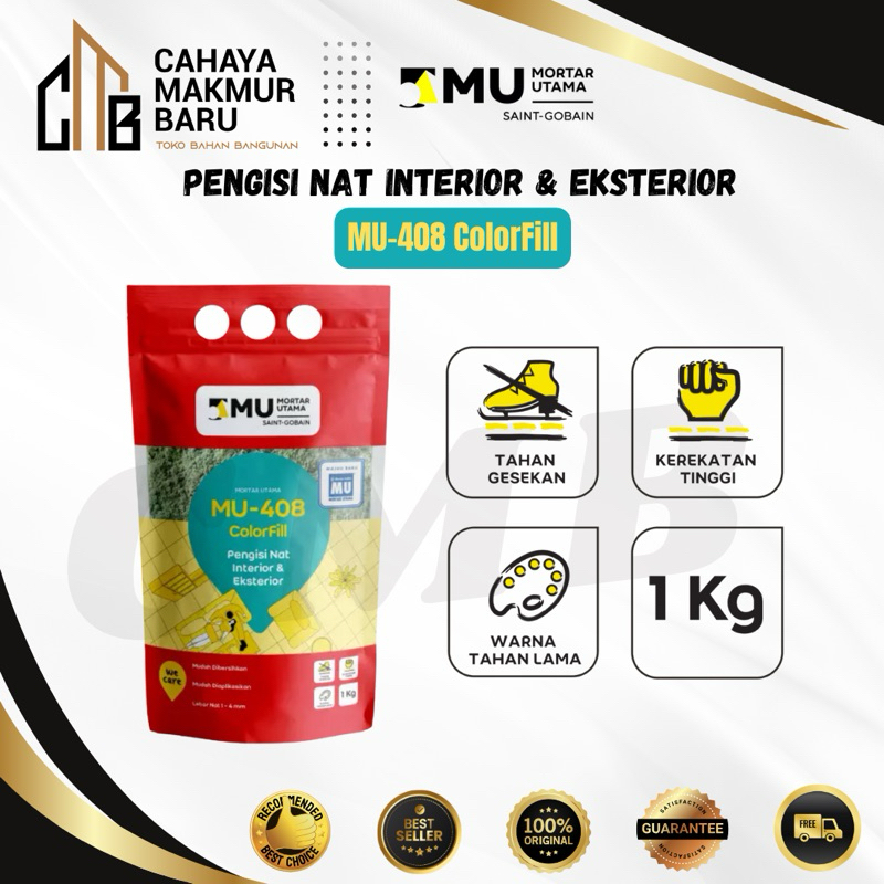 Jual Mortar Utama MU-408 ColorFill Pengisi Nat Keramik 1Kg / Pengisi ...