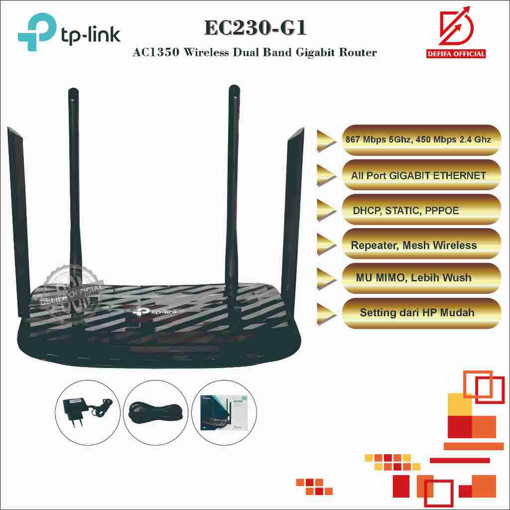 Jual TP-Link EC230-G1 AC1350 Wireless Dual Band Gigabit Router WIFI MU ...