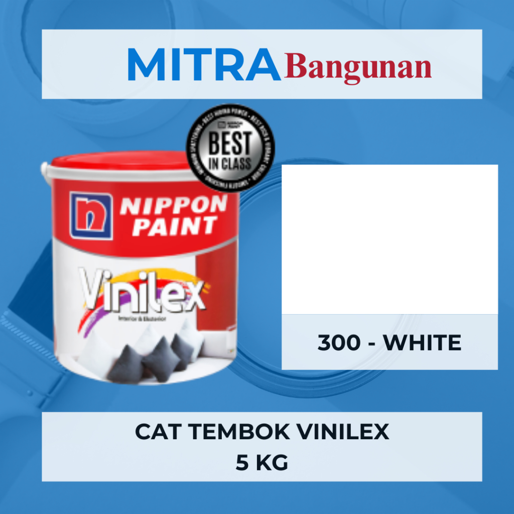 Jual NIPPON VINILEX CAT TEMBOK WARNA PUTIH/WHITE 300 5 KG NIPPON PAINT ...