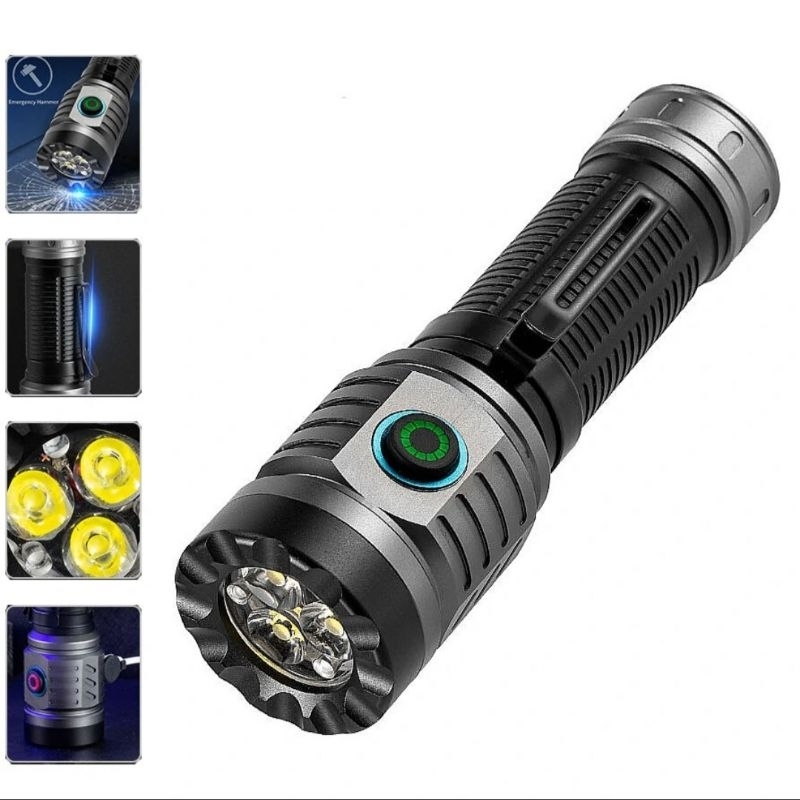 Jual Senter Strong Light 3* XHP360 LED 2500LM Flashlight 18650 Powerful ...