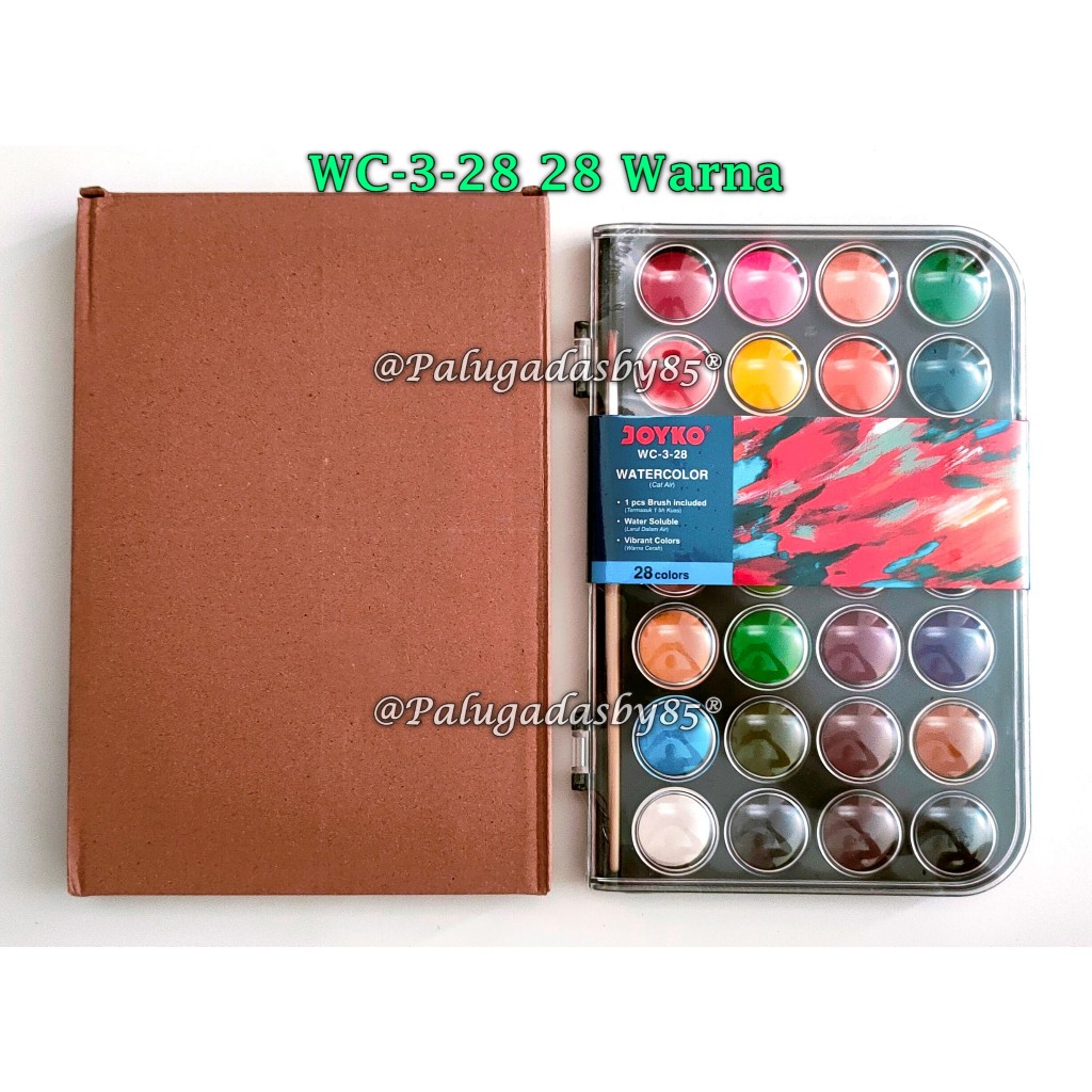 Jual (1 Set) GROSIR Cat Air JOYKO WC-3-28 28 Warna / Watercolor Set Cat ...