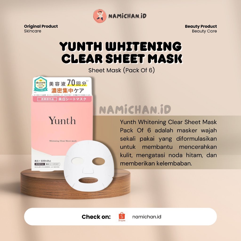 Jual [ PO Japan Januari 2025 ] Yunth Whitening Clear Sheet Mask Japan | | Yunth Original Jepang ...