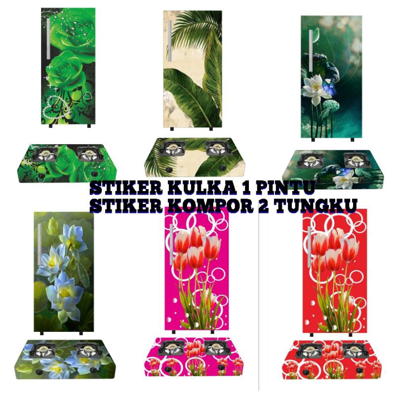 Jual STIKER KULKAS 1 PINTU+KOMPOR 2 TUNGKU.MOTIP BUNGA BARU | Shopee ...