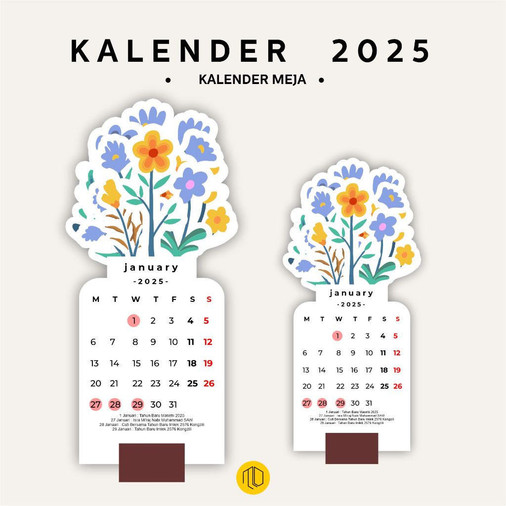 Jual Kalender 2025 Aesthetic Meja / Kalender Duduk / 2025 Calendar ...