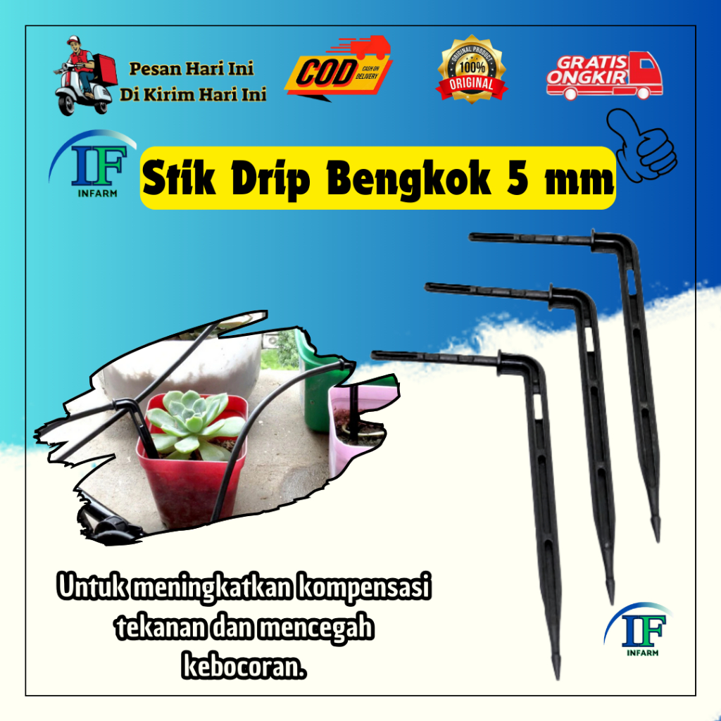 Jual 15 pcs STIK DRIP STICK BENGKOK 5MM IRIGASI TETES SELANG PE ...