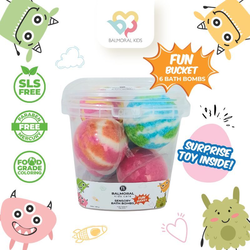 Jual Balmoral Kids Sensory Bath Bombs With Surprise Toys Colorful Scent ...
