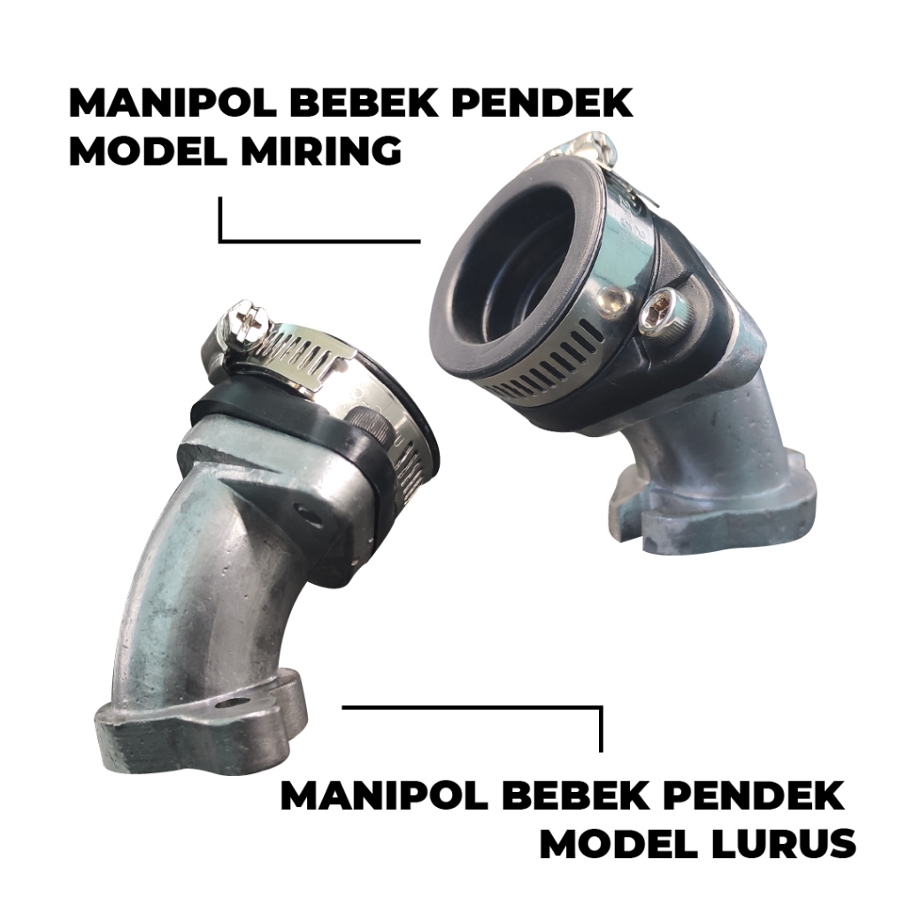 Jual intake manipol bebek model miring / lurus + klem ukuran pe 24, 28, 32, 35 manipol manifold ...