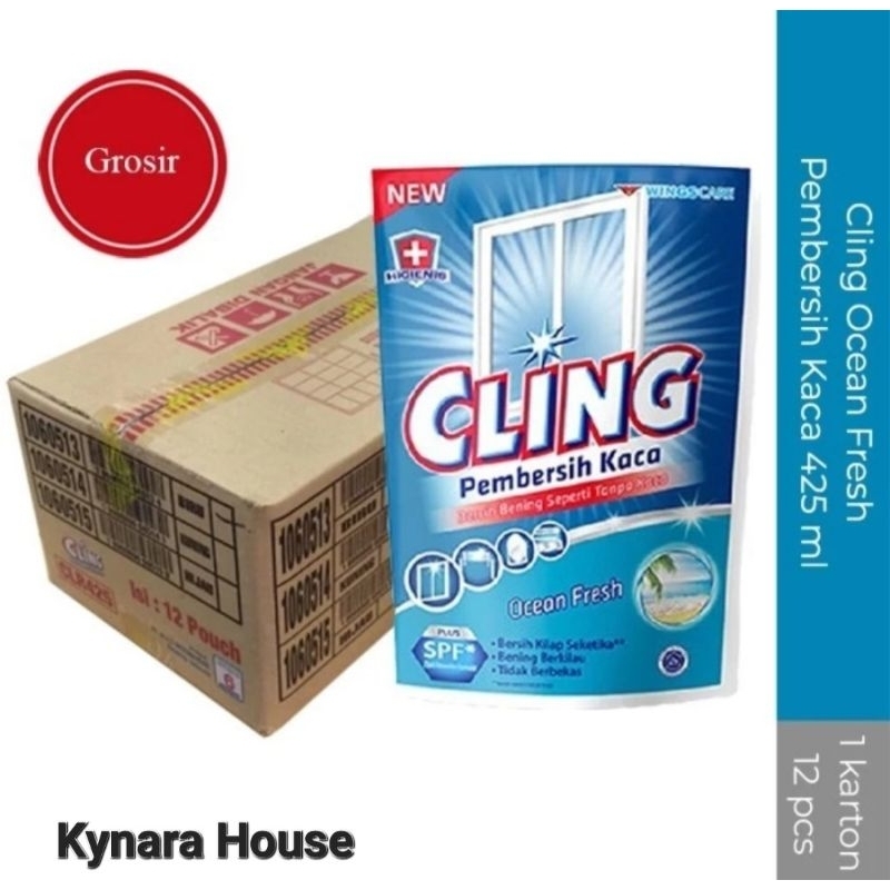 Jual Cling Pembersih Kaca Refill Biru Pouch 12x425ml (Karton) | Shopee ...