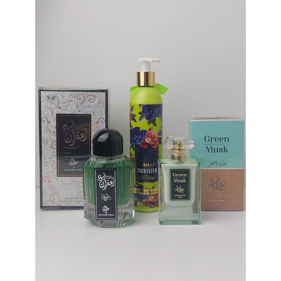 Jual Black saffron +green musk+ armaf body lotion varian foliage ...
