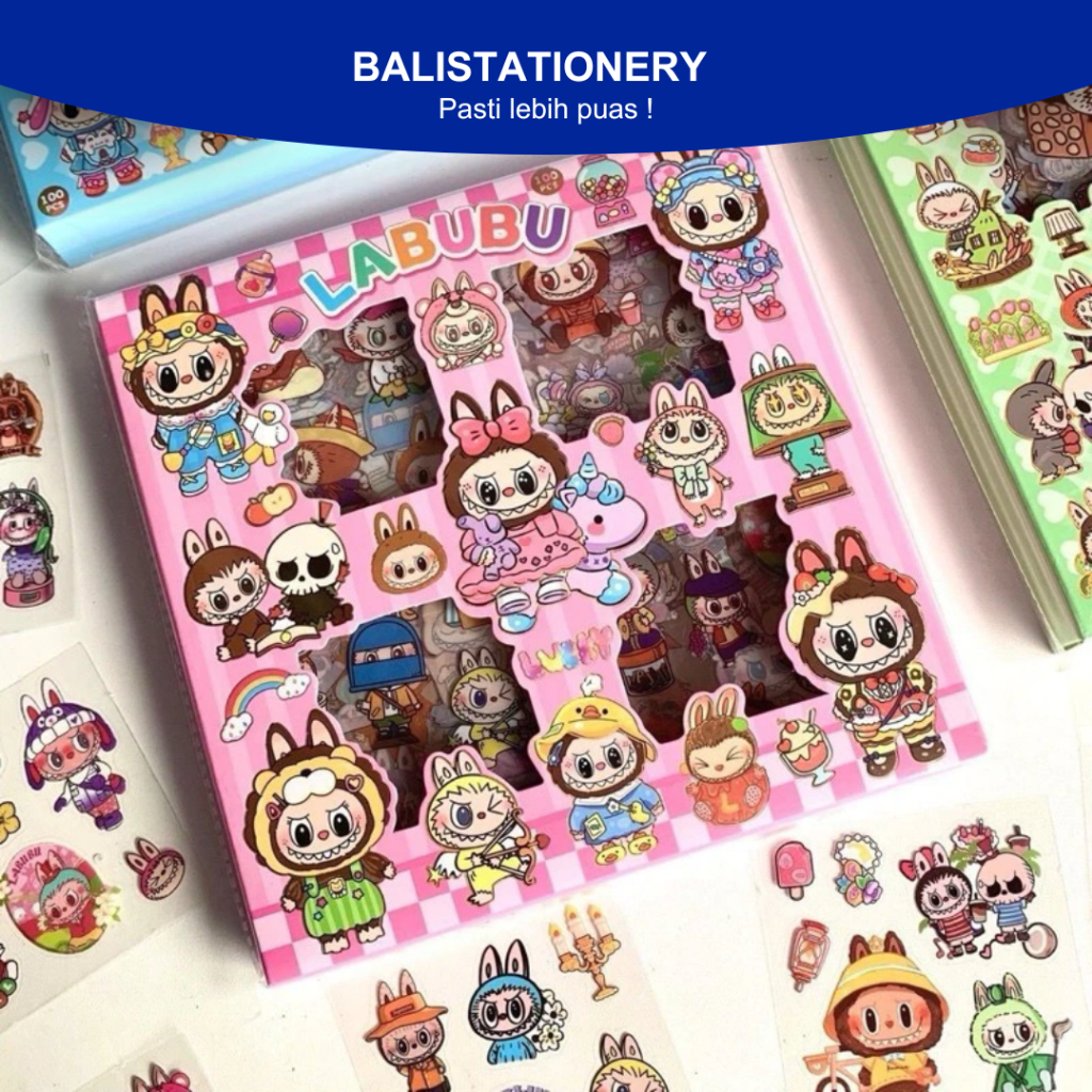 Jual STICKER LABUBU isi 100 Pcs/box Sticker Karakter Waterproof Anti ...