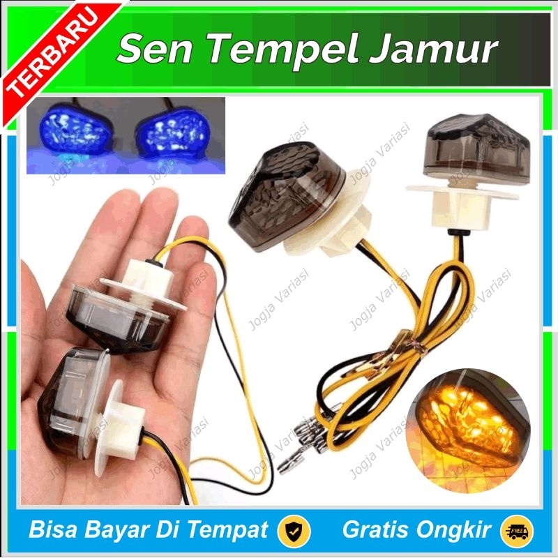 Jual LAMPU SEIN TEMPEL MINI OVAL JAMUR FAIRING KUNING BIRU UNIVERSAL KECIL MIKA SMOKE VIXION CBR ...