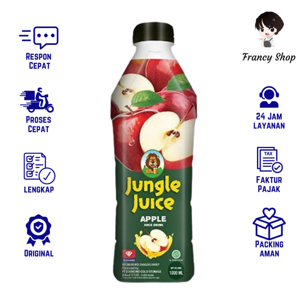 Jual Jungle Apple Juice 1000 ml Jus Sari Buah Apel 1 Liter | Shopee ...