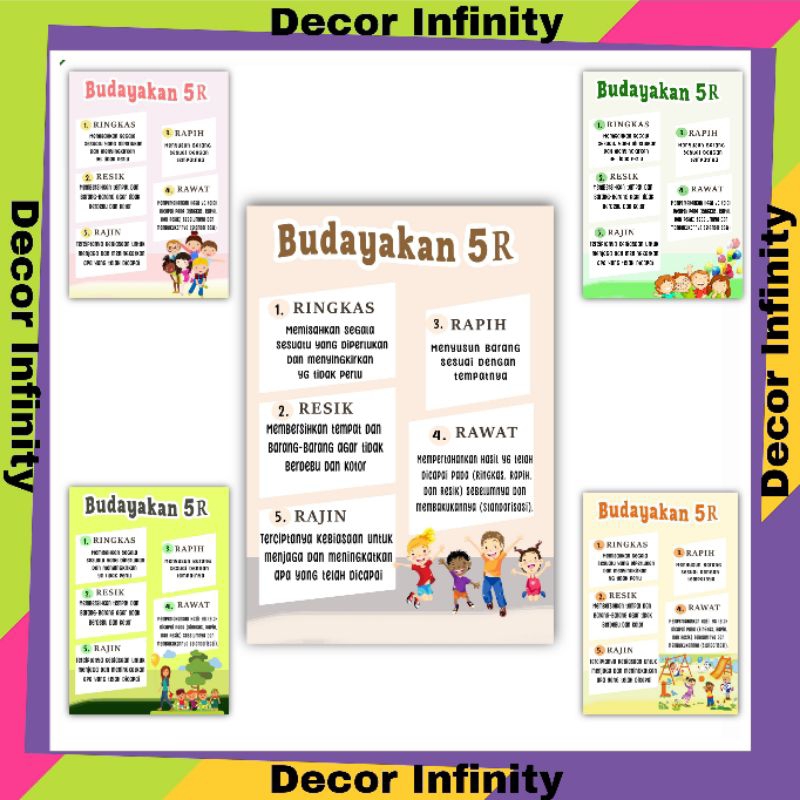 Jual Poster Dinding BUDAYAKAN 5R Poster sekolah edukasi belajar anak ...