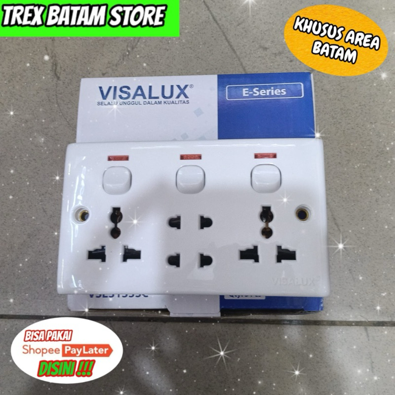 Jual COLOKAN STOP KONTAK SOCKET MULTI TEMBOK PVC VISALUX VSE3133SC ...