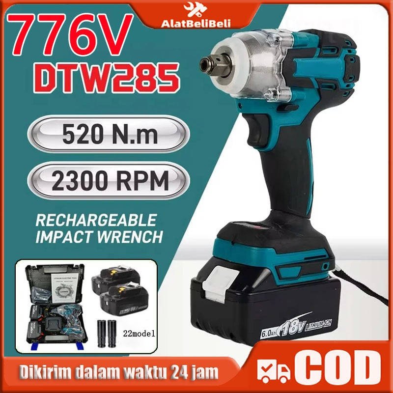 Jual impact baterai MESIN BOR UNTUK BAUT MOBIL Cordless Impact Wrench Brushless 520N/M Desain ...