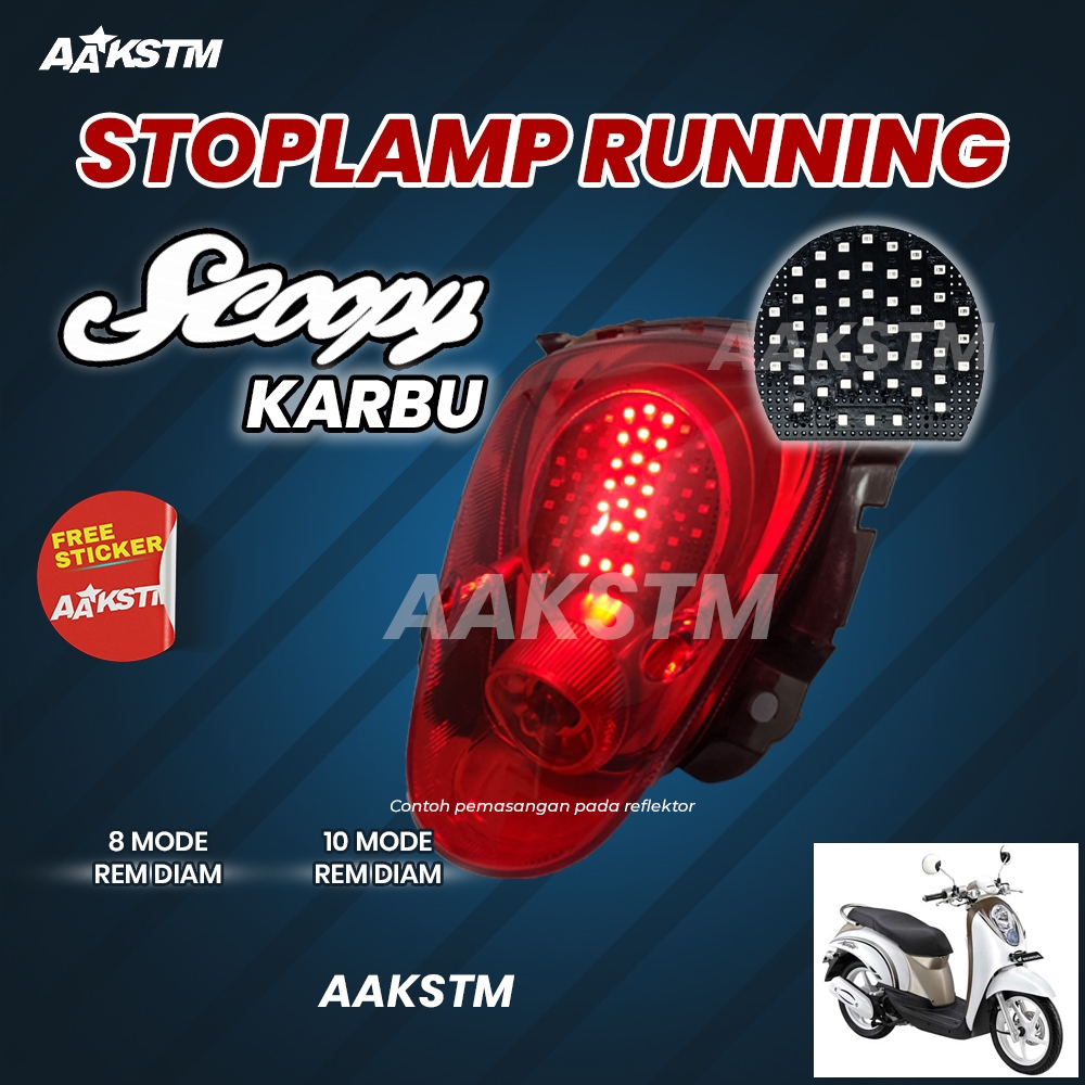 Jual STOPLAMP RUNNING LED/STOPLAMP SCOOPY KARBU LAMPU REM 8 & 10 MODE ...
