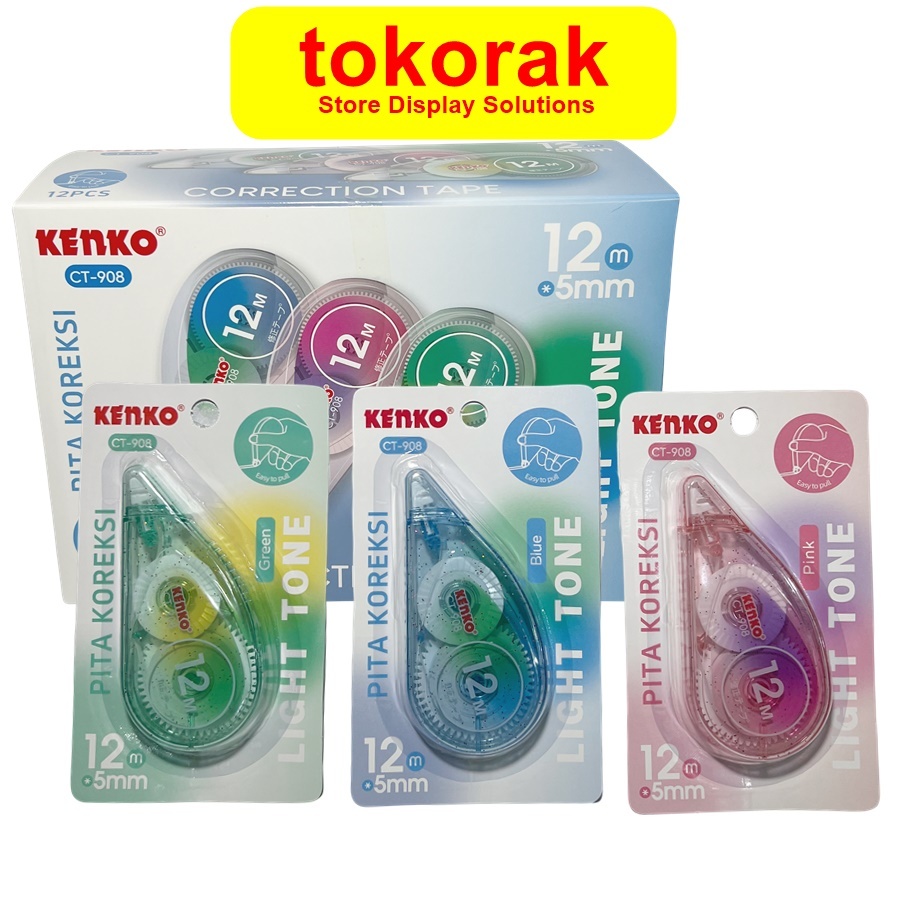 Jual CORRECTION TAPE KENKO 12 M X 5 MM CT-908 TIP EX TIPEX ROLL TIPE X ...