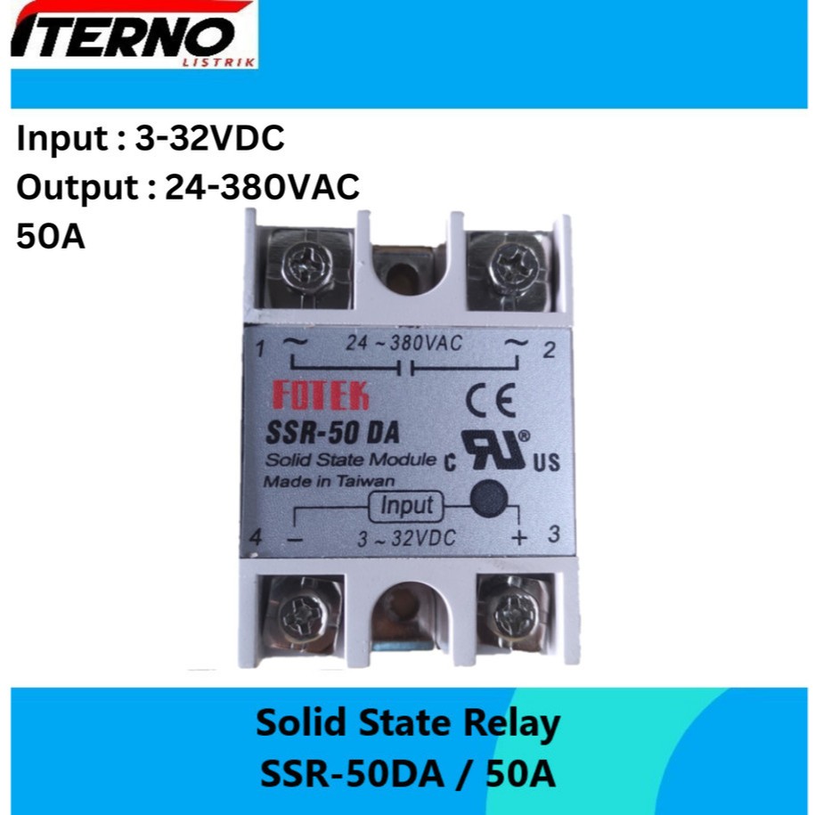 Jual Solid State Relay SSR-50DA Fotek SSR50DA 50A | Shopee Indonesia