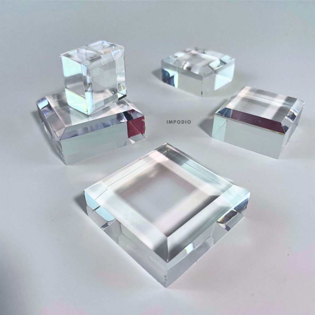 Jual IMPODIO Acrylic Clear Beveled Display Stand Kotak 3 Ukuran ...