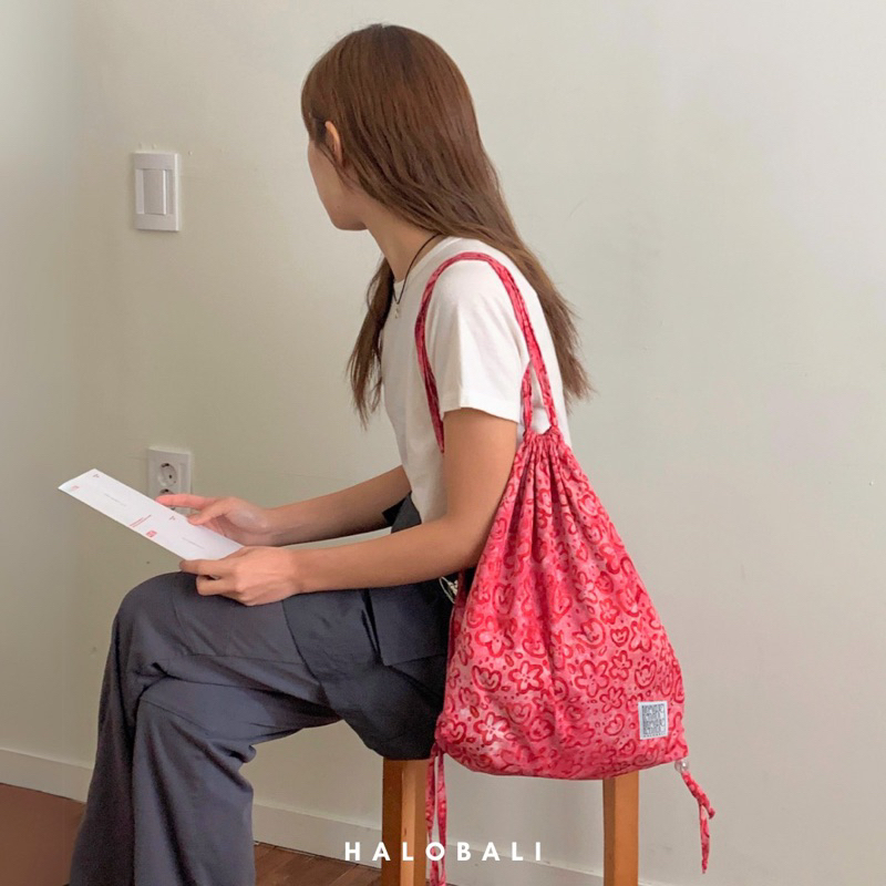 Jual Halobali Drawstring Bag Bloom Series Dahlia - Best Seller di Korea | Shopee Indonesia